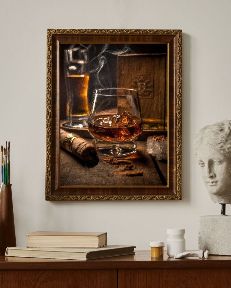 Whiskey Wall Decor, Whiskey Art, Whiskey Painting, Man Cave Art, Man ...