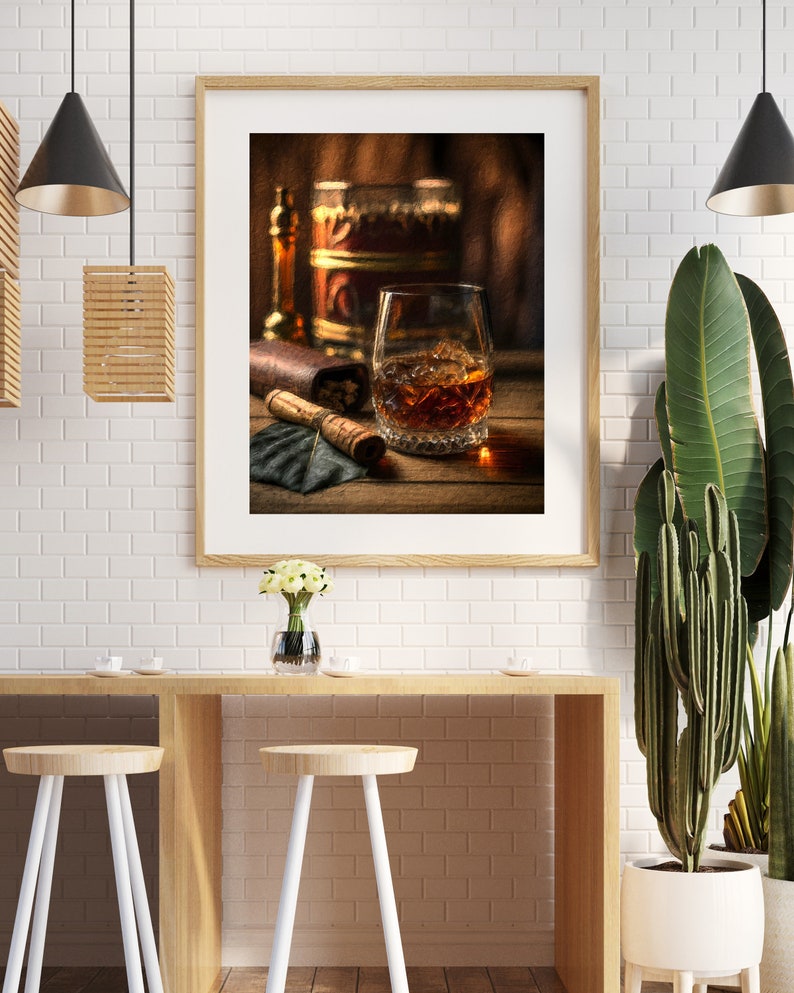 Whiskey Wall Decor, Whiskey Art, Whiskey Painting, Man Cave Art, Man ...
