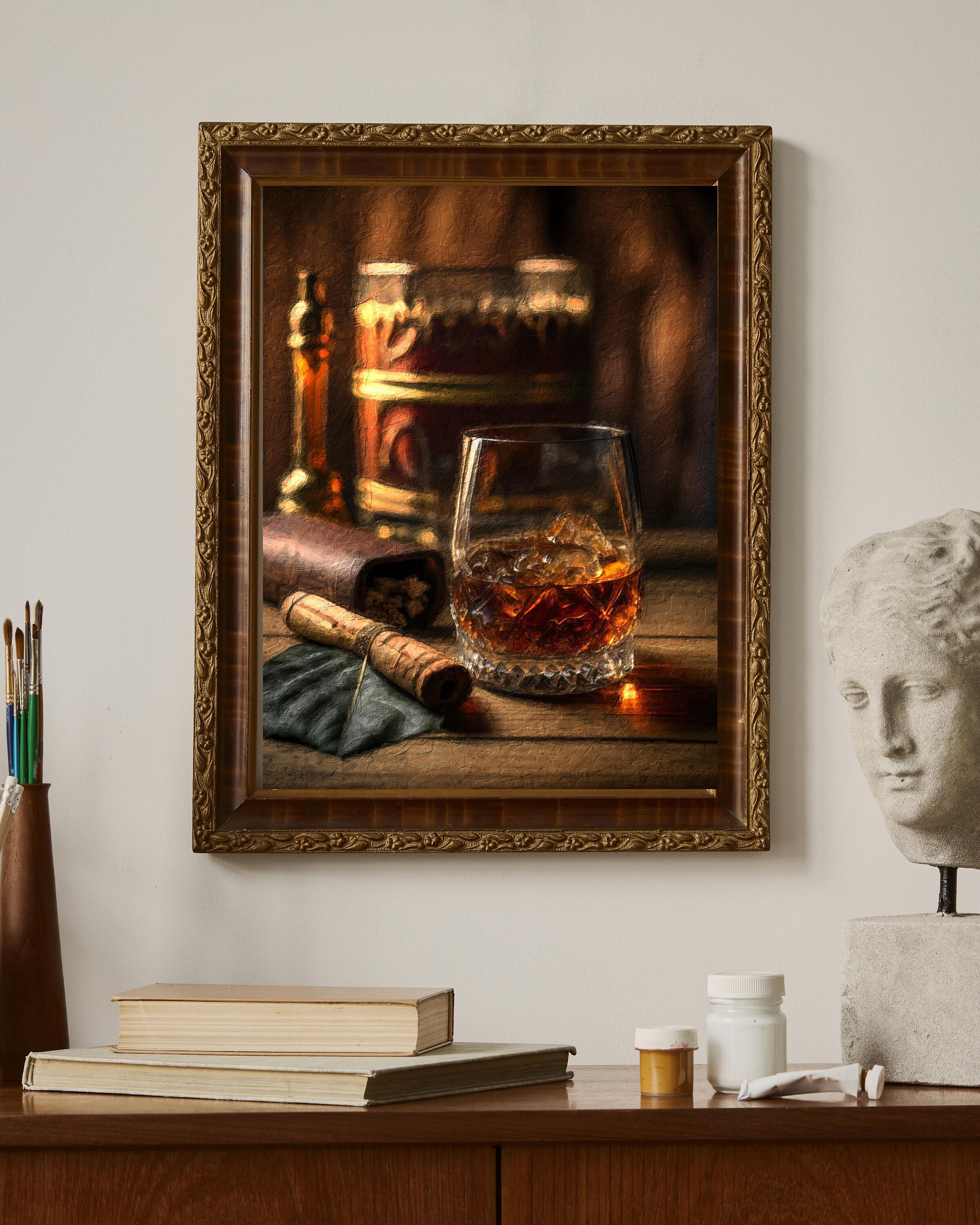 Whiskey Wall Decor, Whiskey Art, Whiskey Painting, Man Cave Art, Man ...