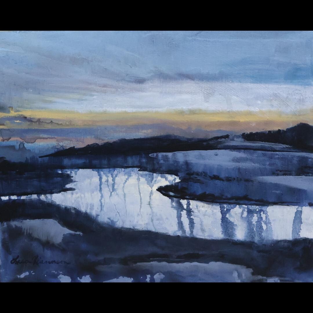 Auric Horizon Iceland Landscape River Sunset Acrylic Original Wall Art ...