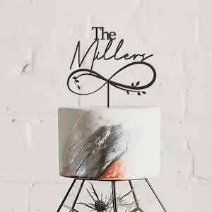Personalized Infinity Symbol Wedding Cake Topper , Rustic Wedding Cake ...
