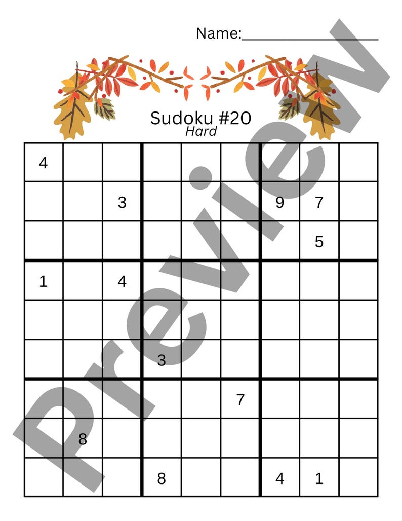 Fall-themed Sudoku Puzzles | No-prep Logic & Critical Thinking Activity ...