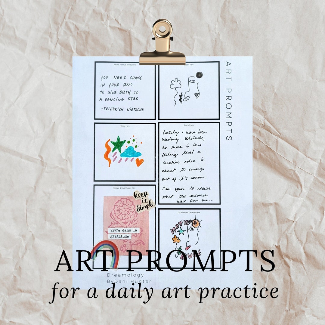 Downloadable Art Prompts PDF for A Daily Art Journaling Practice - Etsy