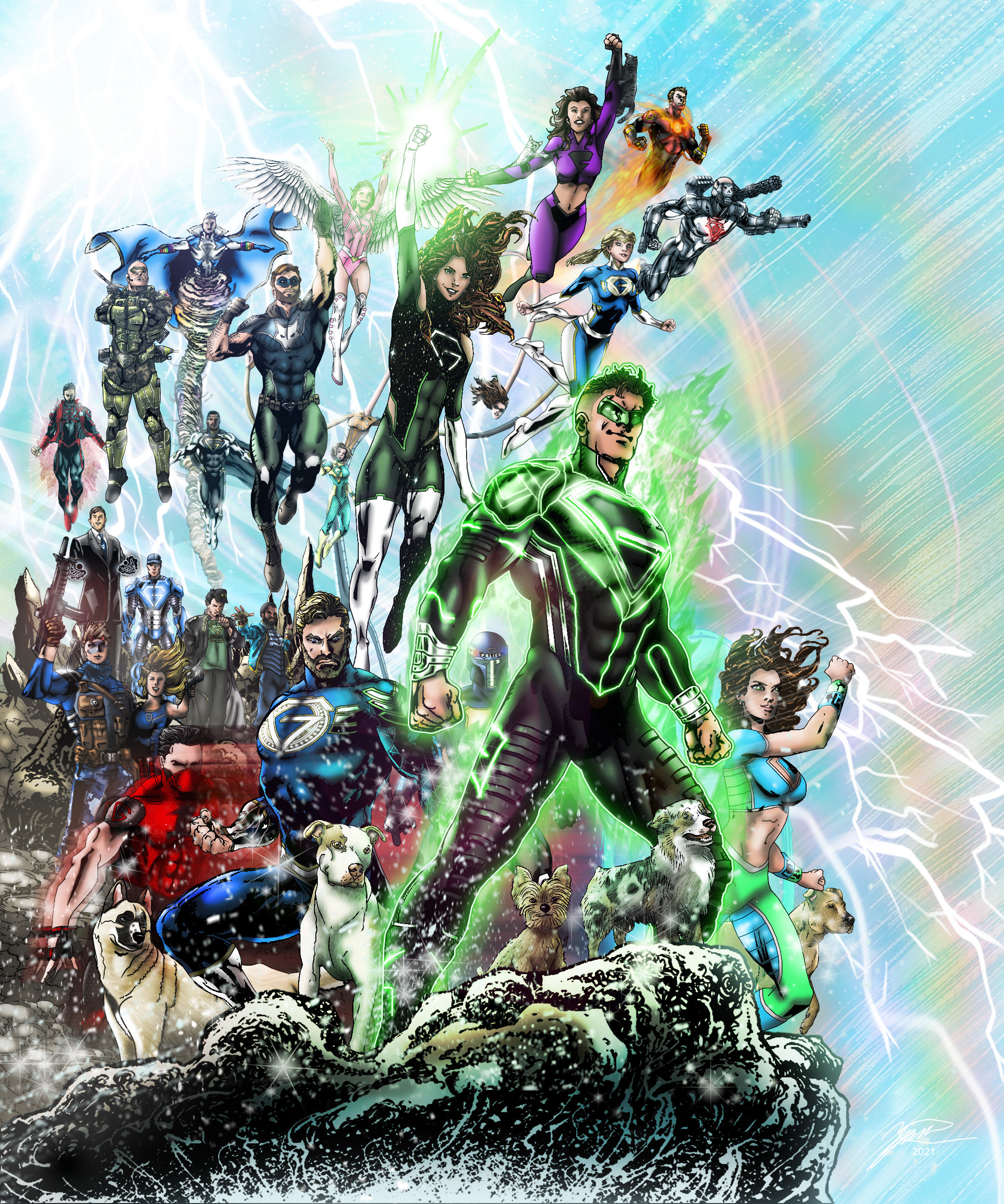 Personalized Superhero Portrait Custom Family Portrait Custom Character ...