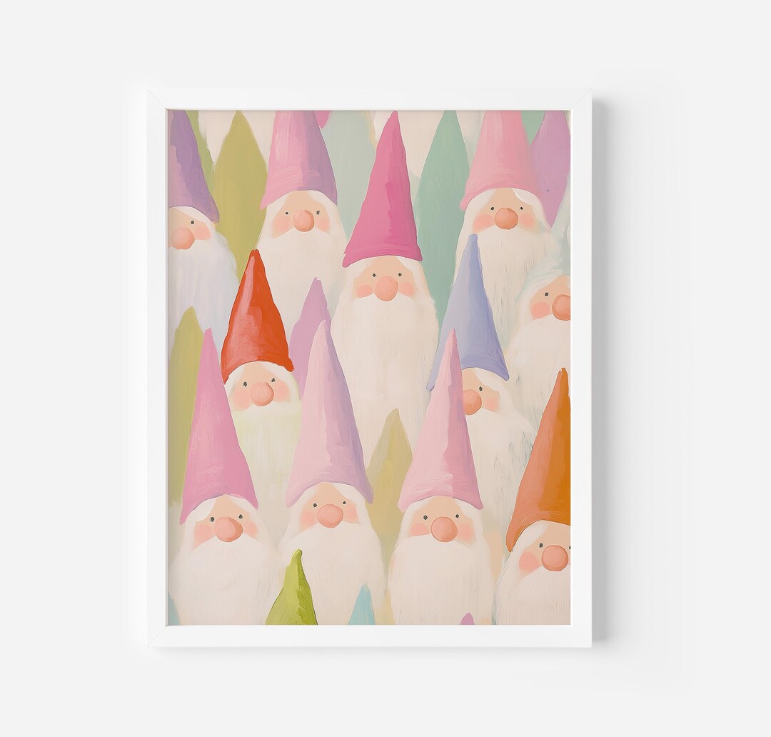 Festive Winter Gnomes Art, Christmas Art Print, Cozy Christmas Decor ...
