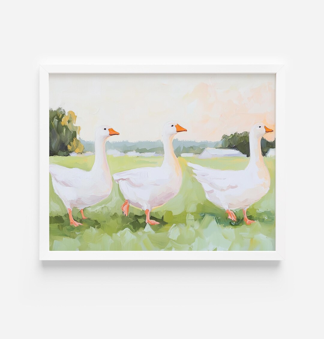 Pastel Ducks Painting, Birds Art Print, Kid's Room Nursery Decor ...
