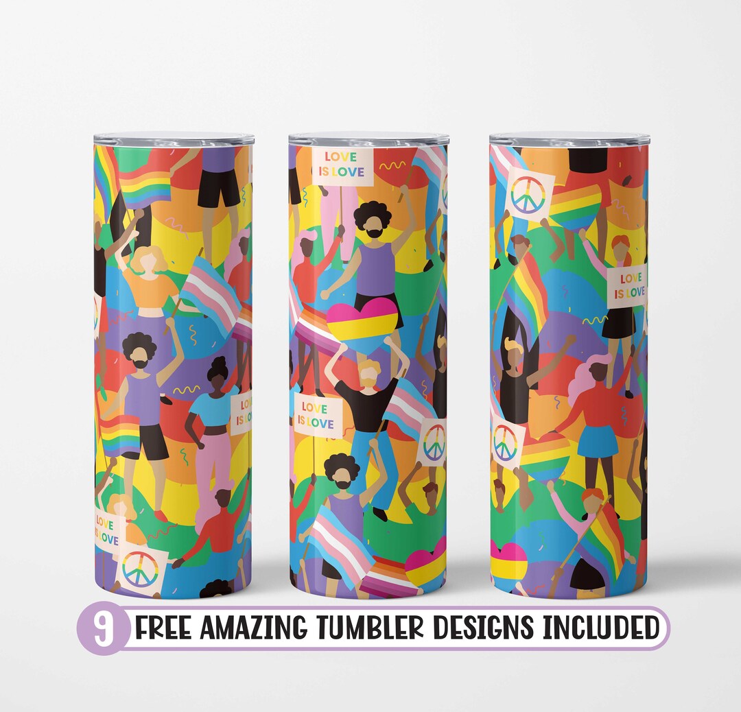 Rainbow Queer Tumbler Wrap PNG Pride Month Tumbler LGBTQ - Etsy