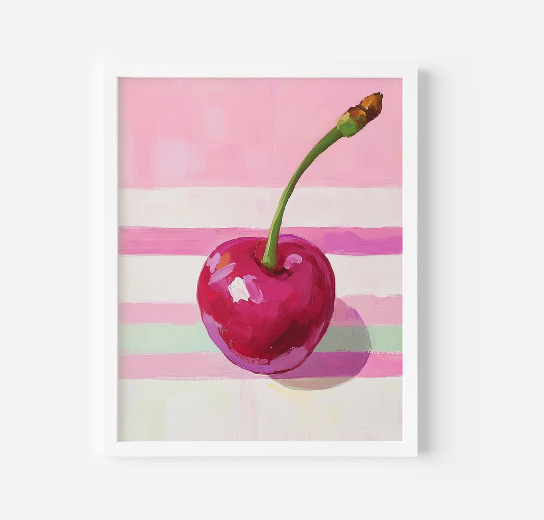 Pink Cherry Kitchen Poster: Preppy Retro Wall Art (digital Download) - Etsy