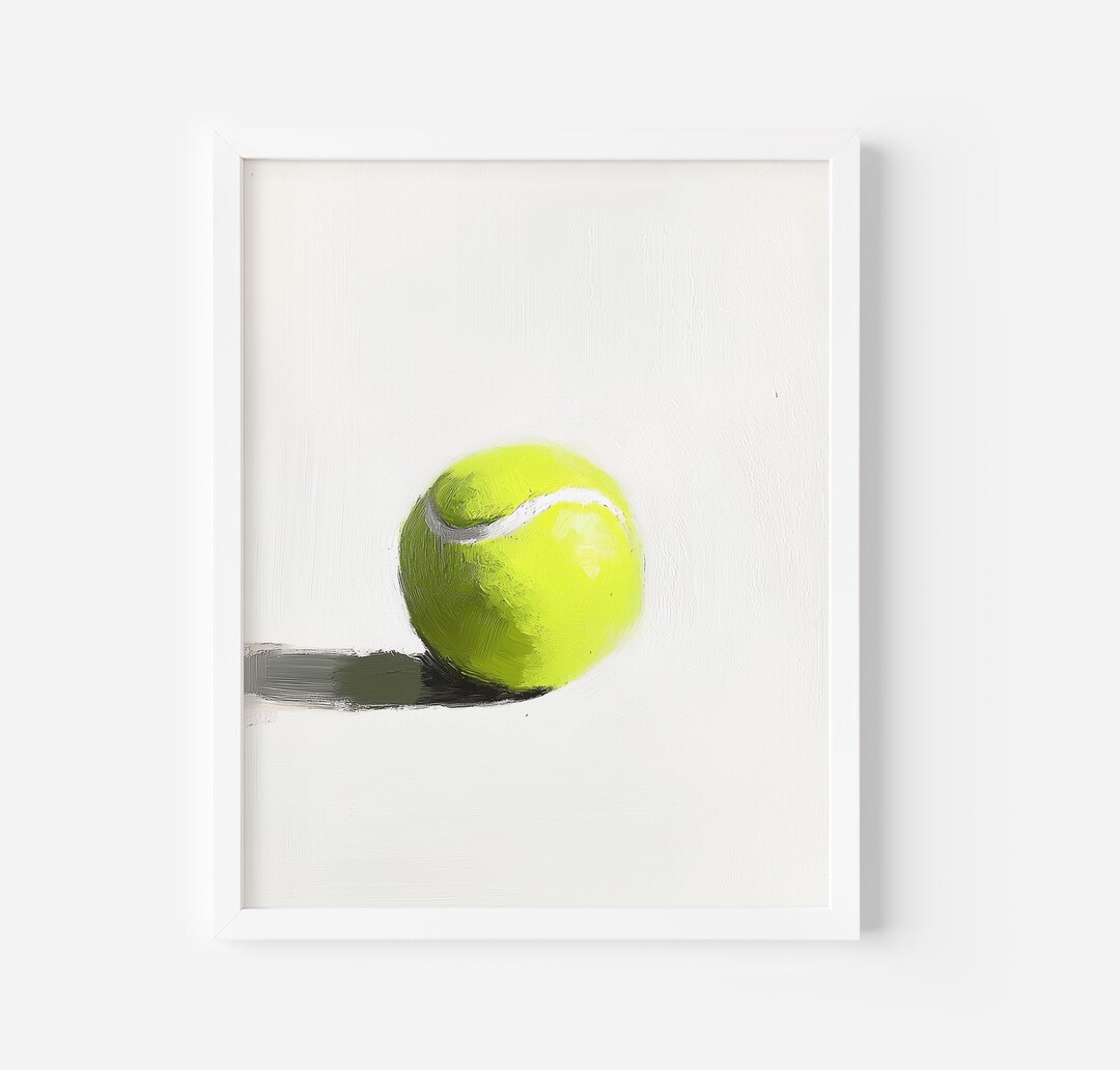 Minimalist Tennis Ball Art Print: French Style Sport Gallery (digital ...