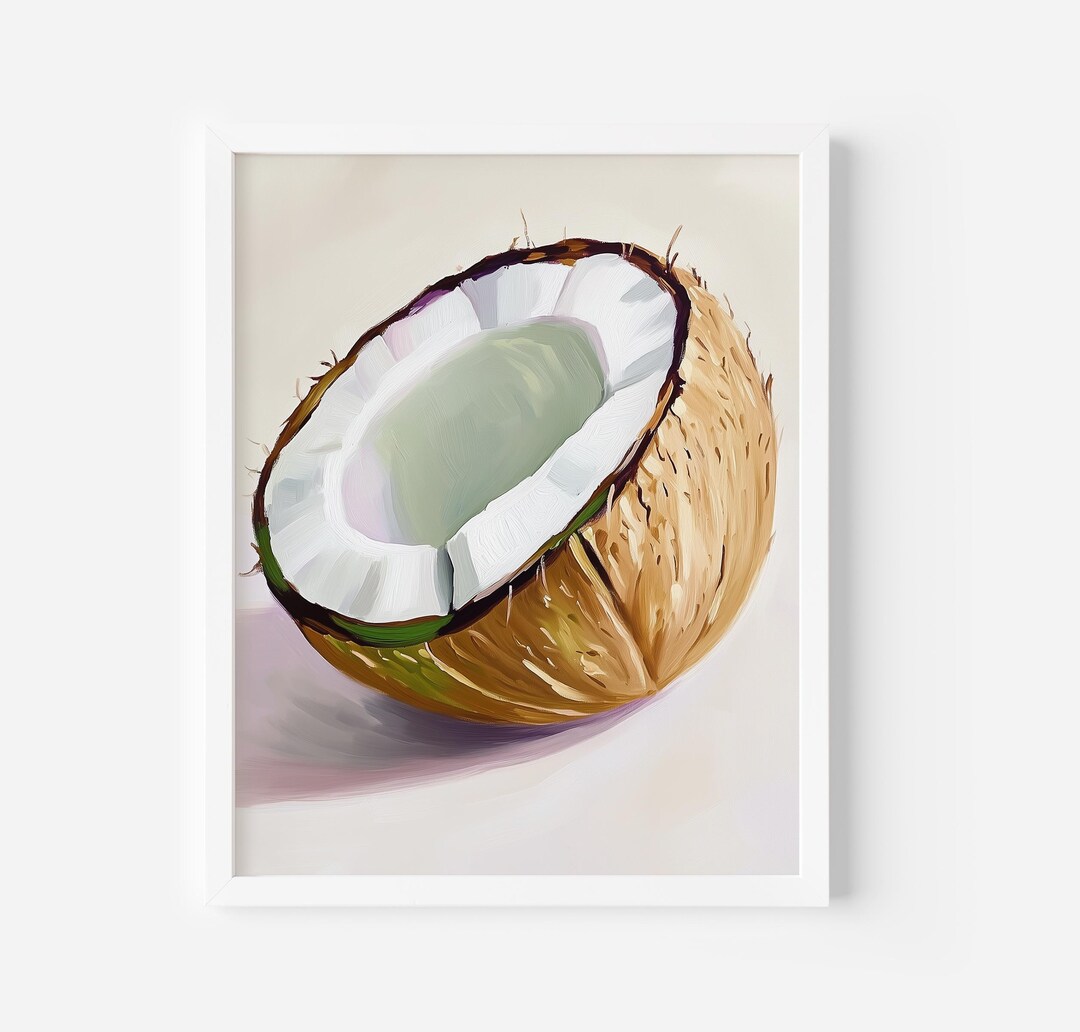 Coconut Printable, Printable Kitchen Wall Art, Coconut Wall Decor ...