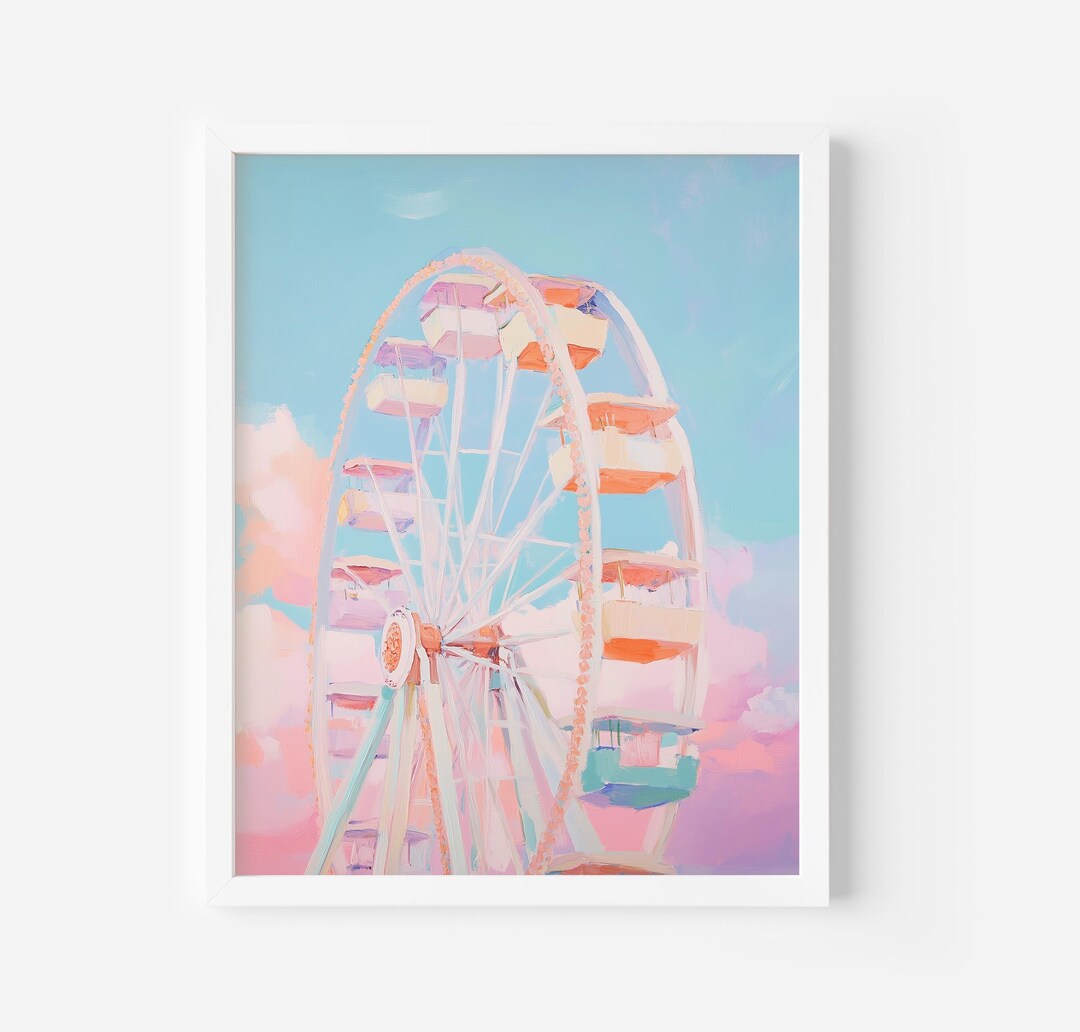 Ferris Wheel Print, Kids Prints, Park Wall Art Print, Nursery Ferris ...