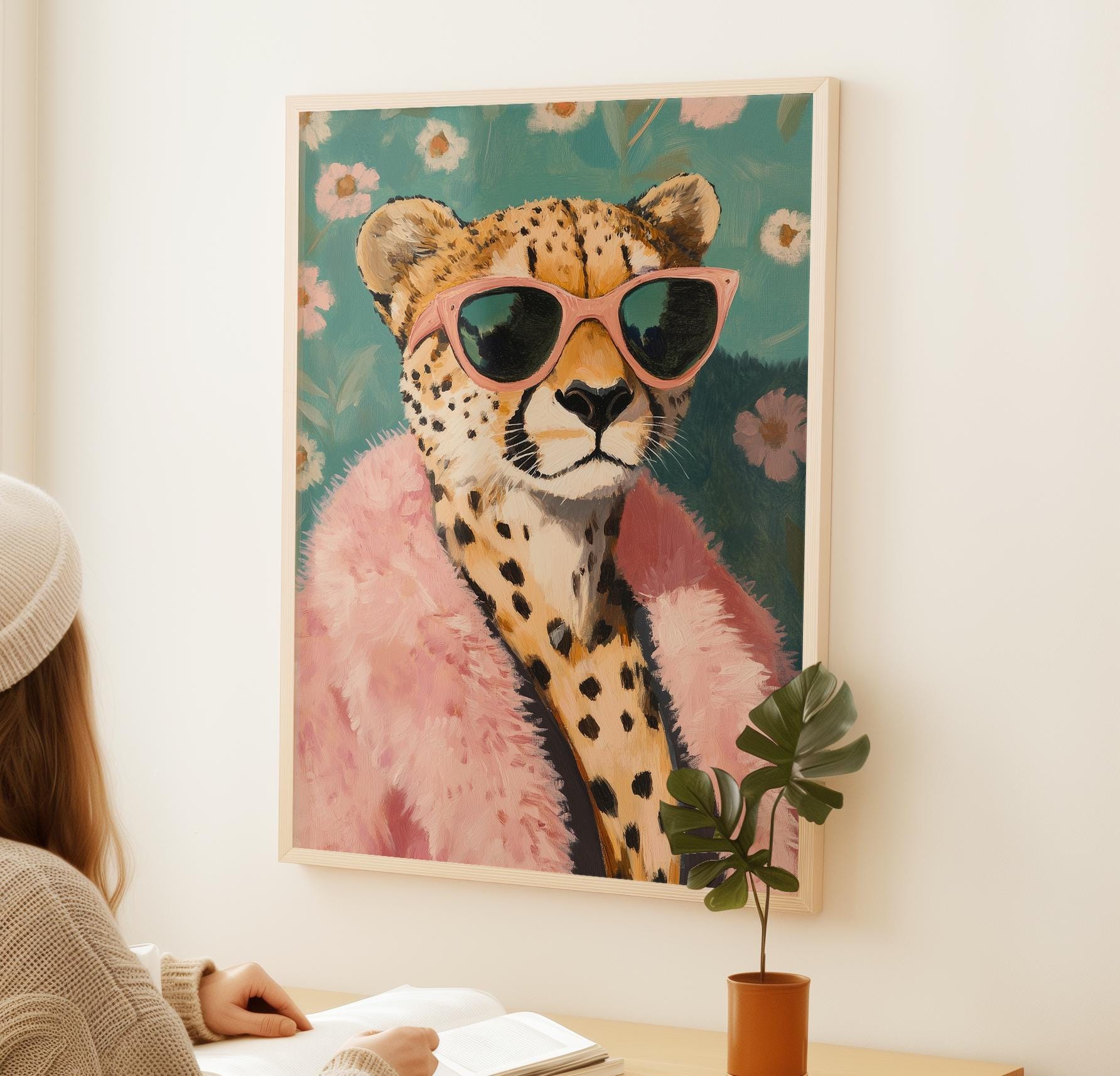 Glam Cheetah Art Print: Regal Animal Portrait (digital Download) - Etsy