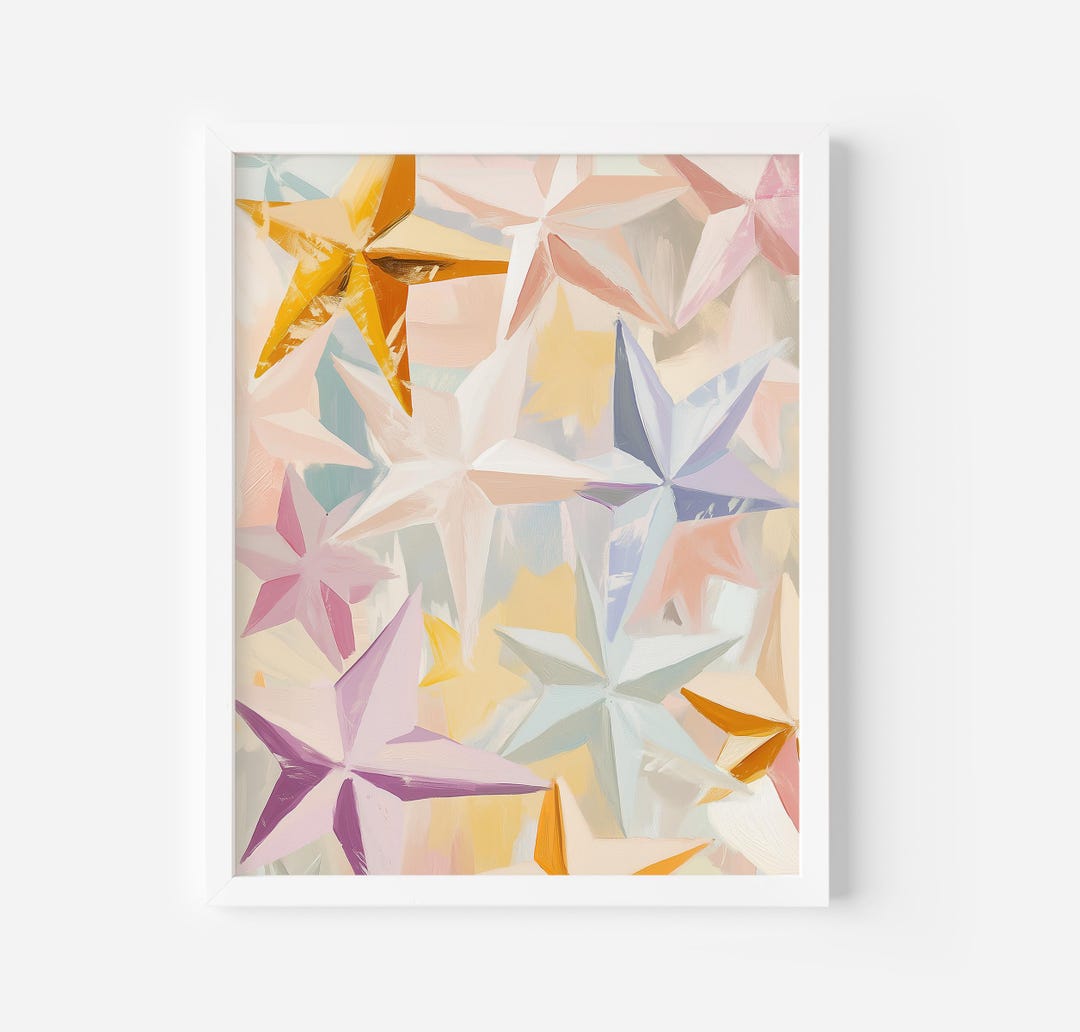 Pastel Stars Art Print: Trendy Boho Nursery Decor (digital Download) - Etsy