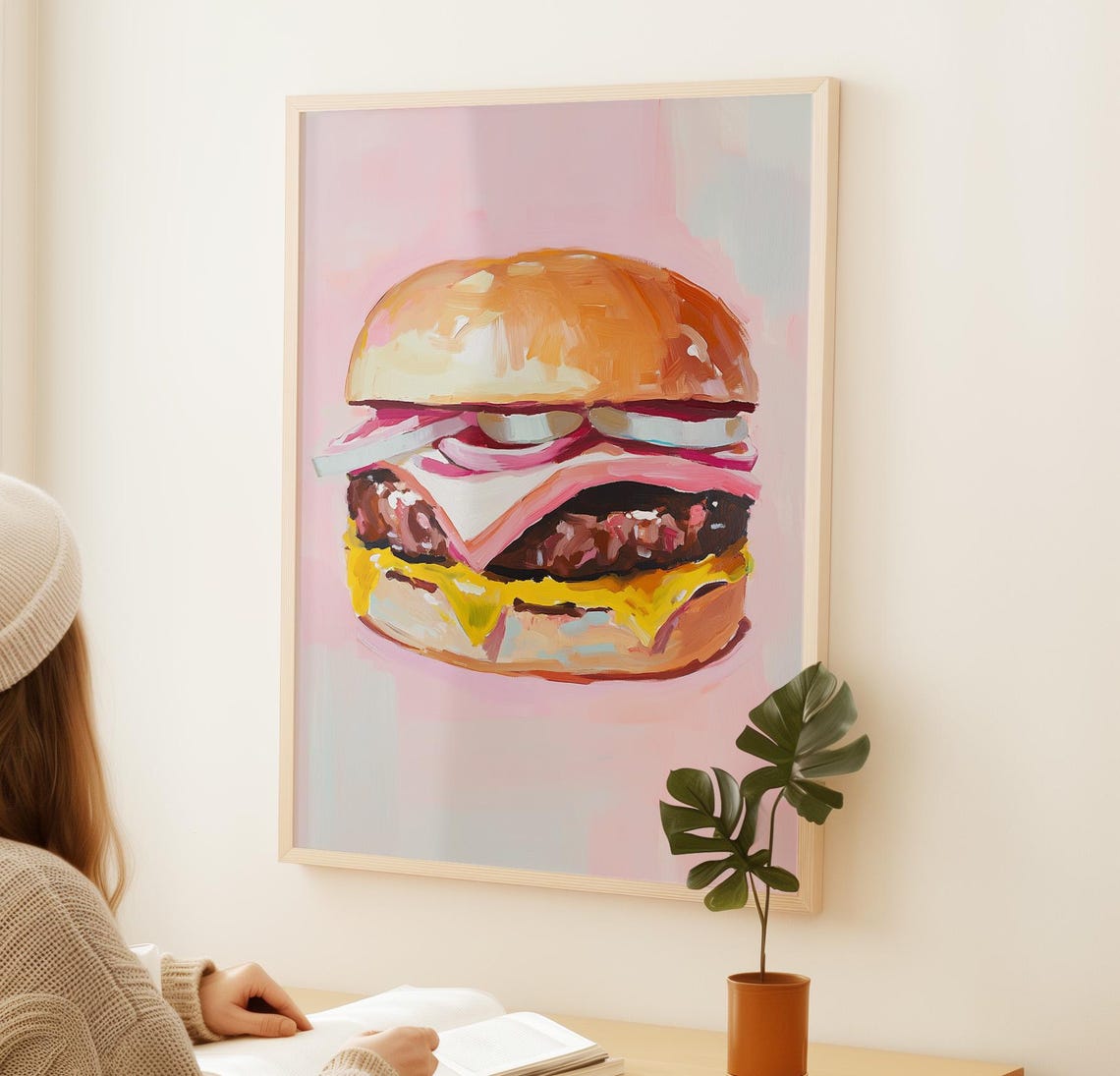 Hamburger Kitchen Print: Trendy Food Wall Art (digital Download), Fast ...