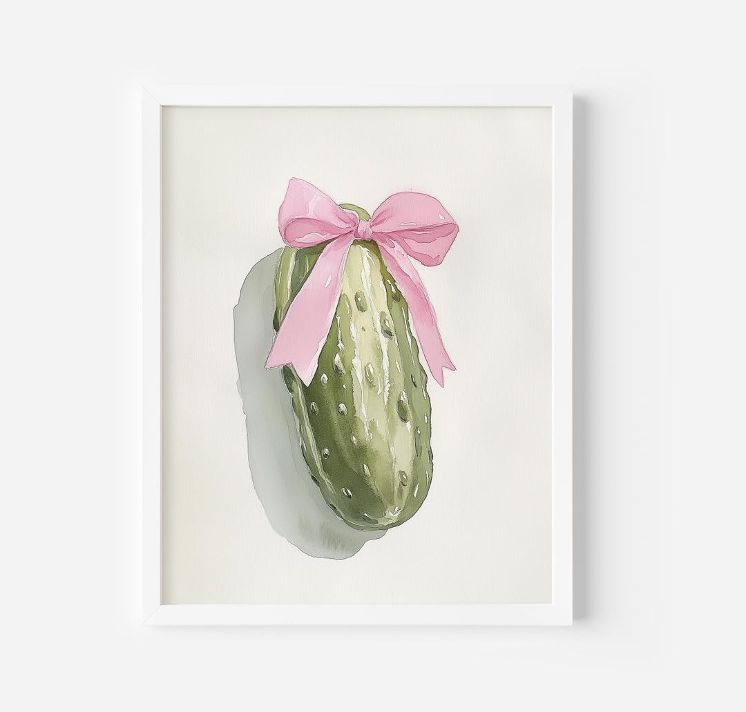Coquette Pickle Print, Pink Kitchen Decor, Coquette Print, Pickle ...
