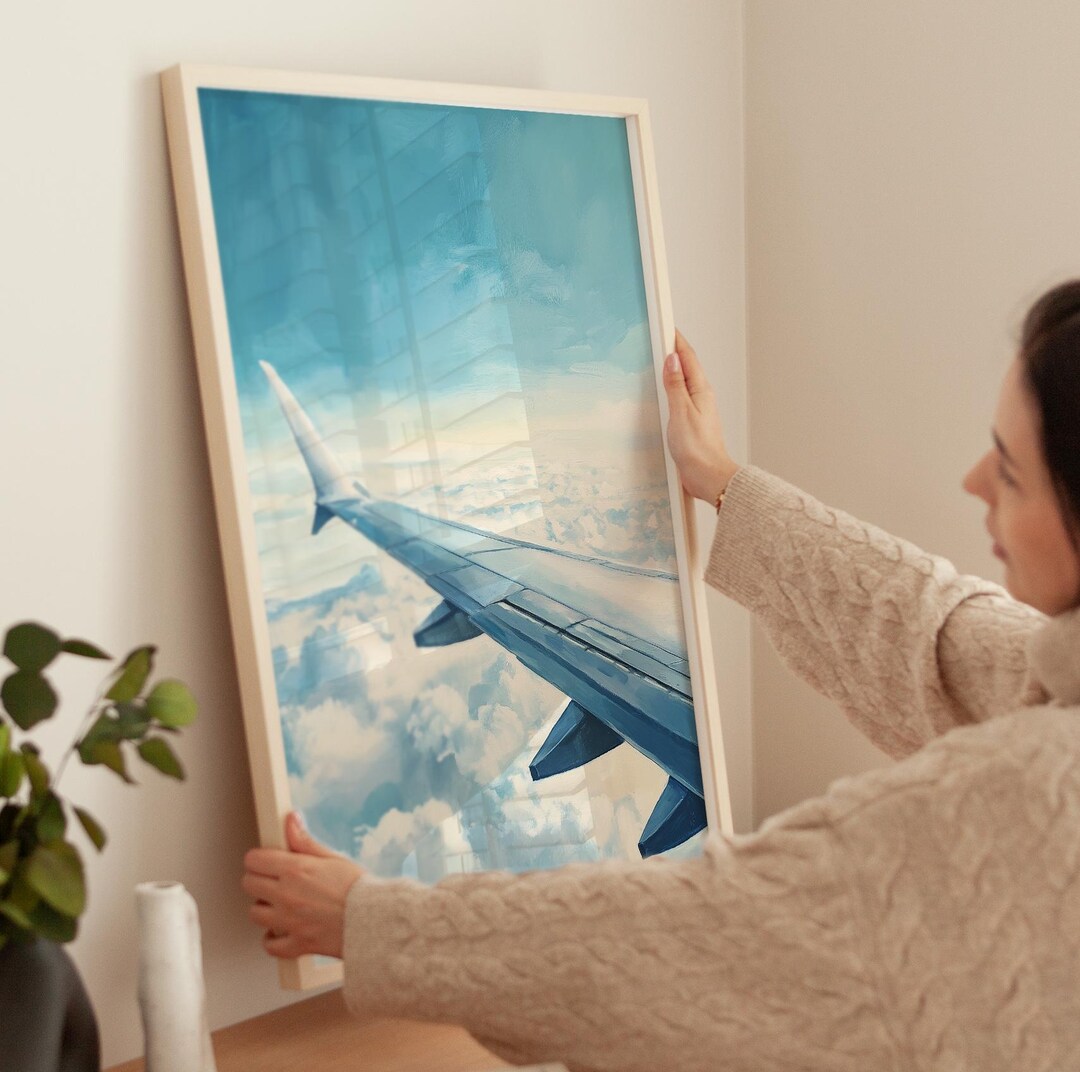 Airplane Window Art Print, Sunrise Sky Poster, Digital Download, Clouds ...
