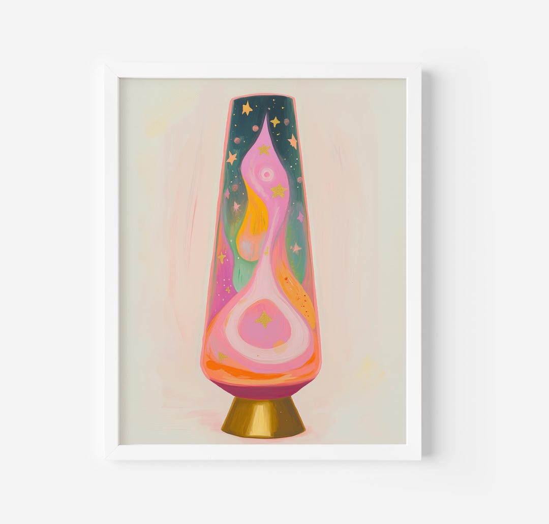 Retro Lava Lamp Art Print: 90s Nostalgia, Preppy Room Decor (digital ...