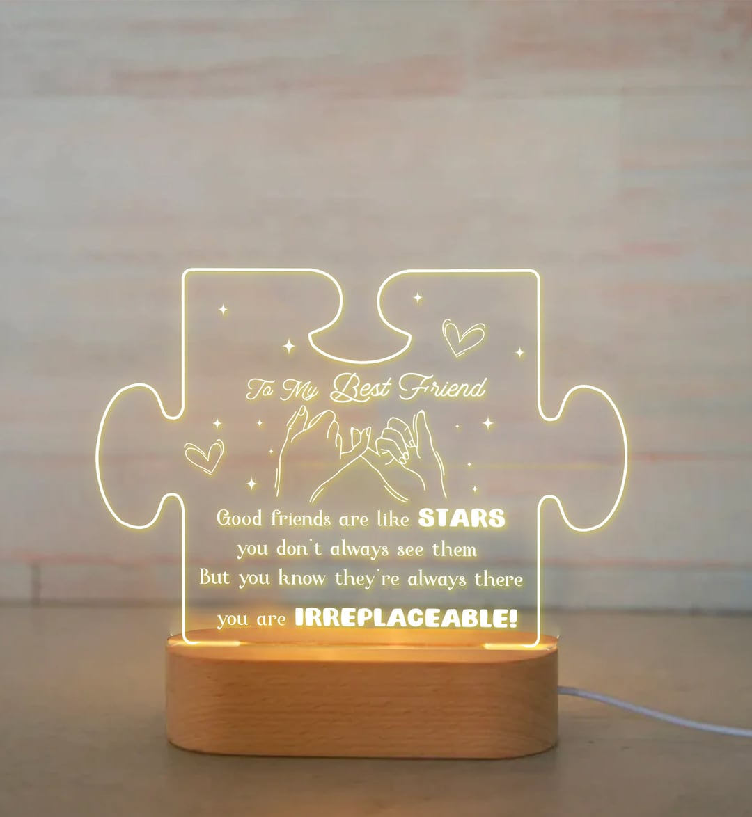 Best Friend Bestie Night Light Lamp Love Quotes Sign Unique Valentines ...