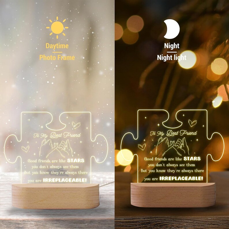 Best Friend Bestie Night Light Lamp Love Quotes Sign Unique Valentines ...