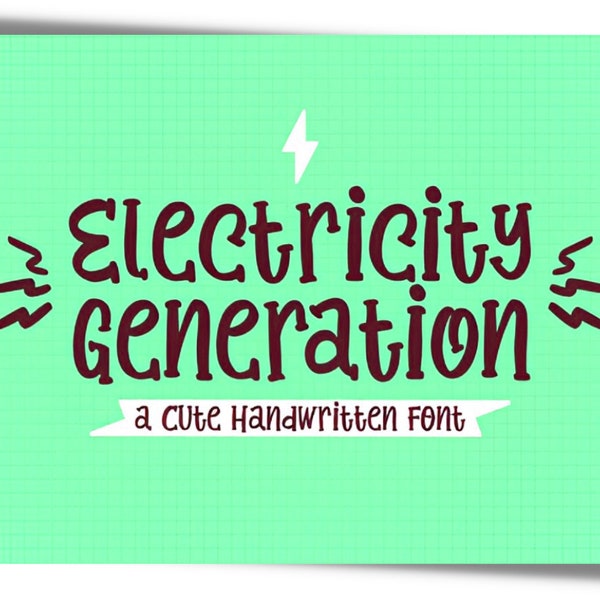 Electricity Font - Etsy