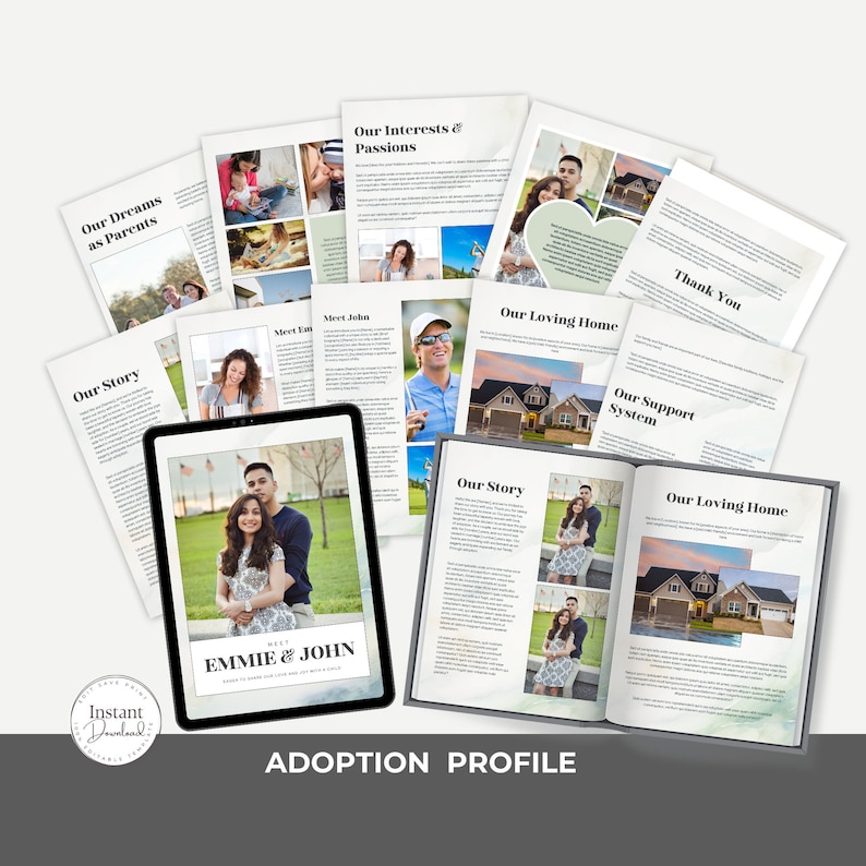 Adoption Profile Template Canva, Adoption Story, Editable, Digtial ...