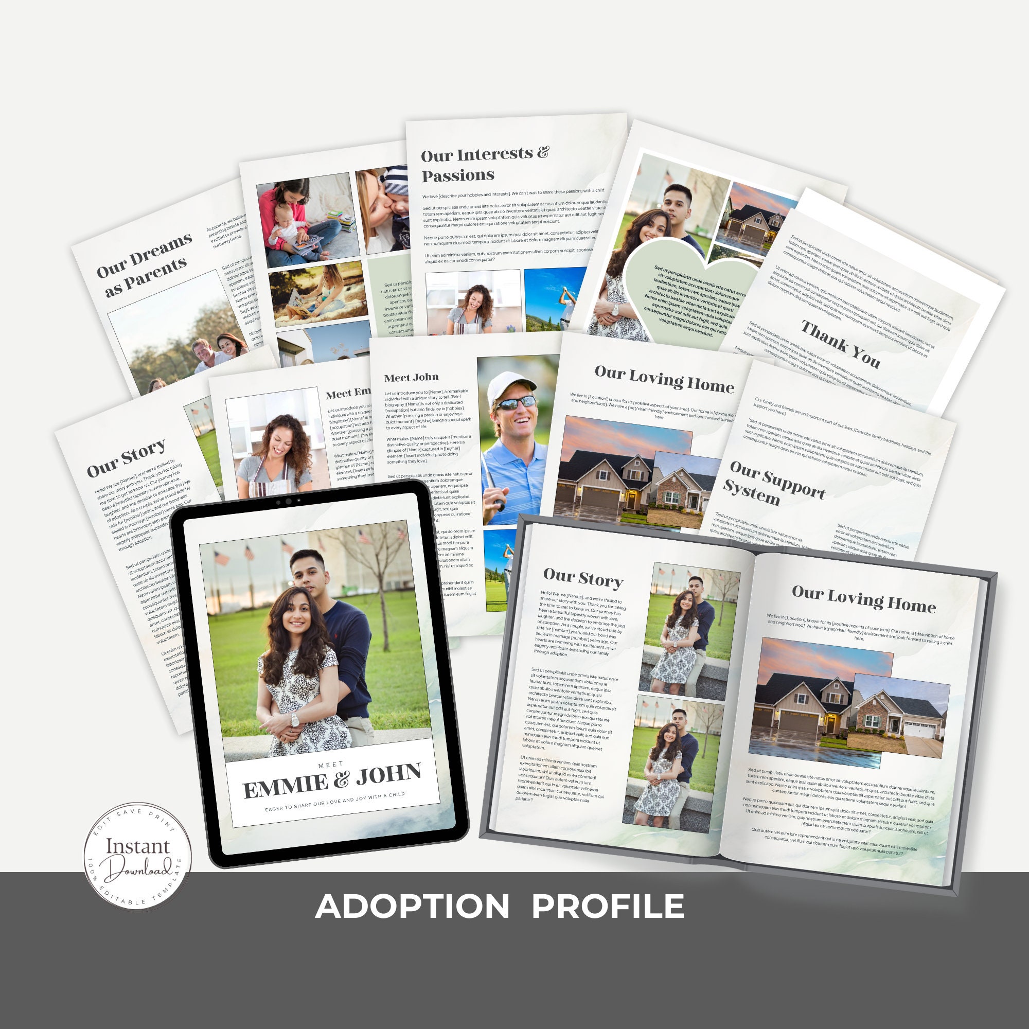 Adoption Profile Template Canva, Adoption Story, Editable, Digtial ...