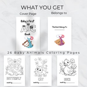 Baby Shower Printable Coloring Book, Alphabet Book, Storybook, First ...