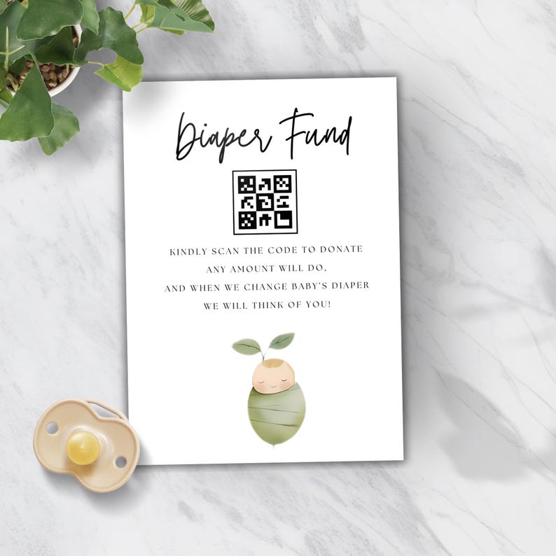 Kawaii Diaper Fund Sign: Baby Shower Decor (5x7, 8x10 PDF) - Etsy