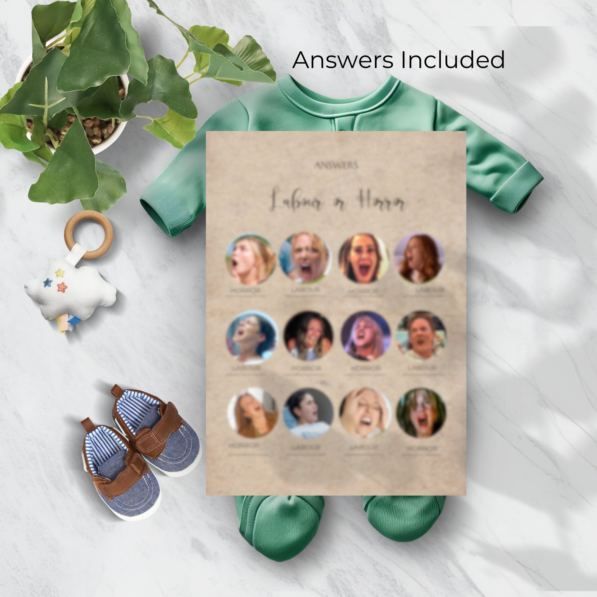 Fun Baby Shower Games, Printable, Labour or Horror Baby Shower Game ...