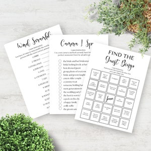 Wedding Table Games for Reception With Answers, Ready to Print Games ...