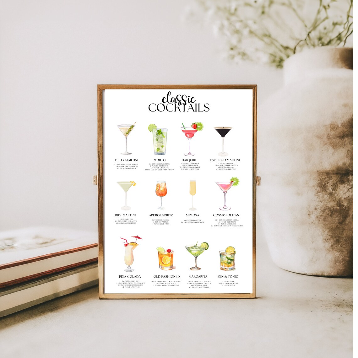 Classic Cocktails Bar Sign, Wedding Reception Signature Drinks ...