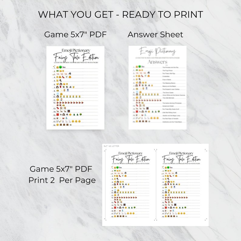 Baby Shower Fairy Tale Emoji Pictionary Game (digital Download) - Etsy