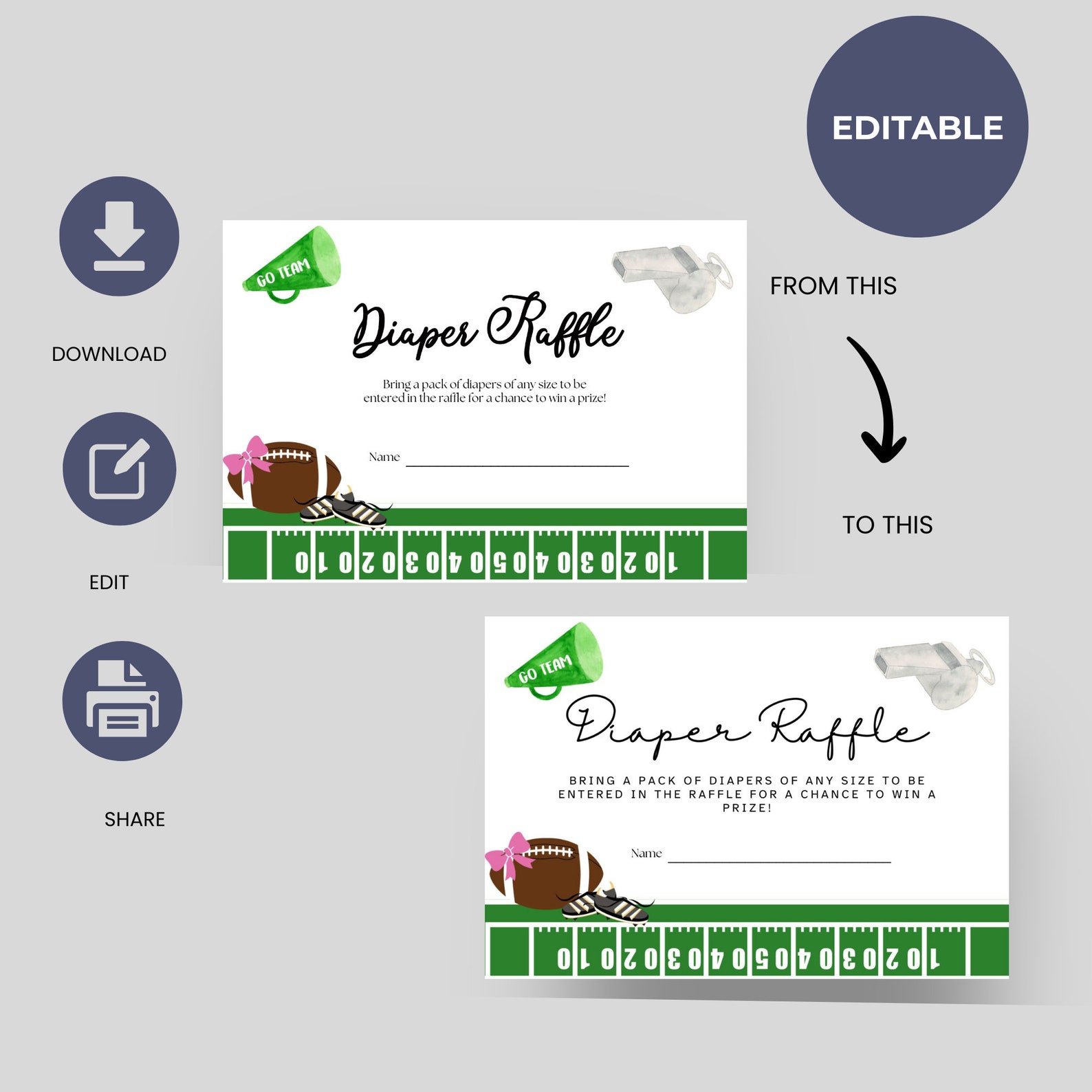 Diaper Raffle Invitation, Diaper Request Baby Shower, Pampers Insert ...