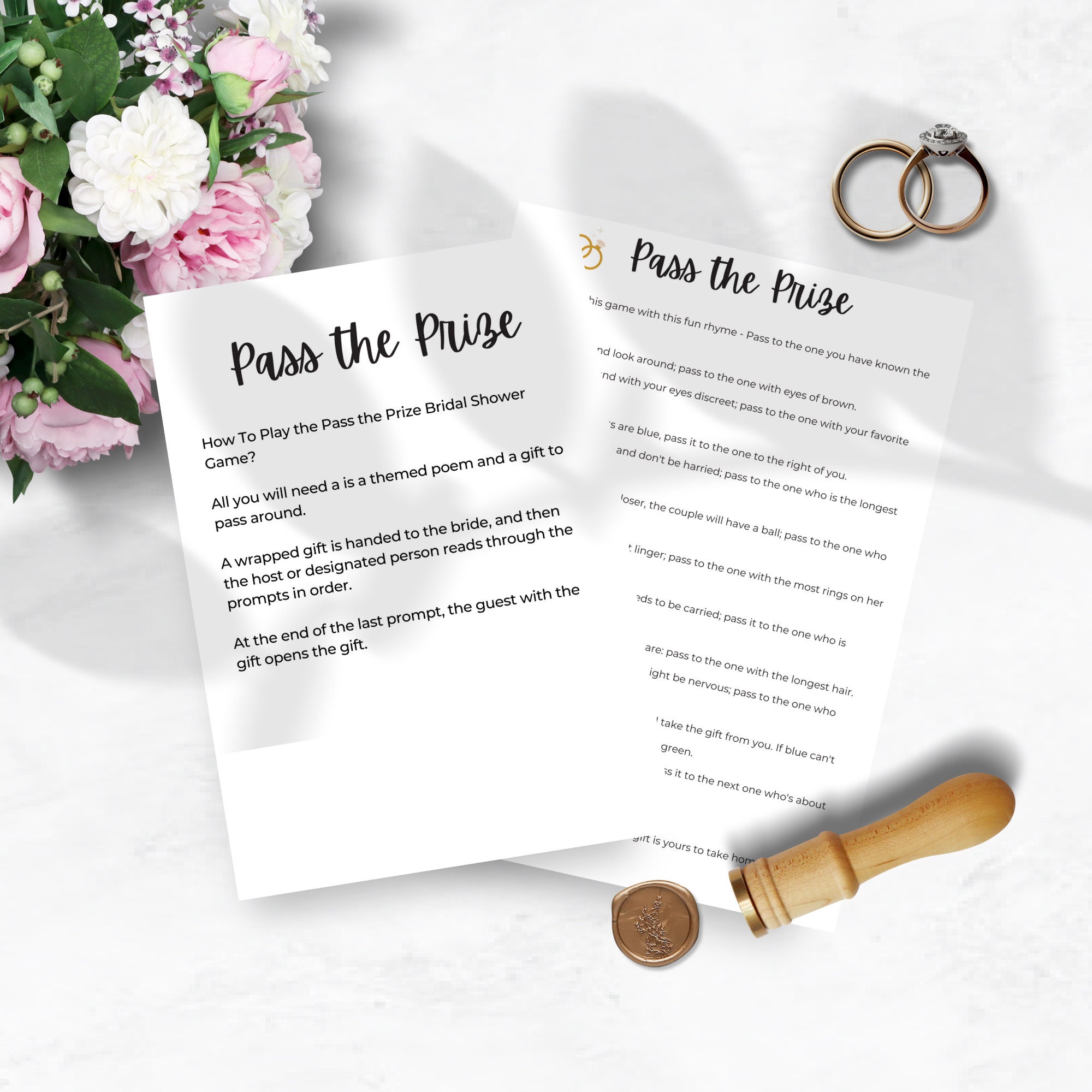 Pass the Prize Bridal Shower Poem Game, Printable Wedding Games ...