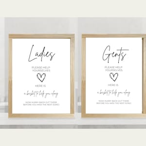 Printable Wedding Bathroom Toilet Sign Ladies and Gents for the Diy ...