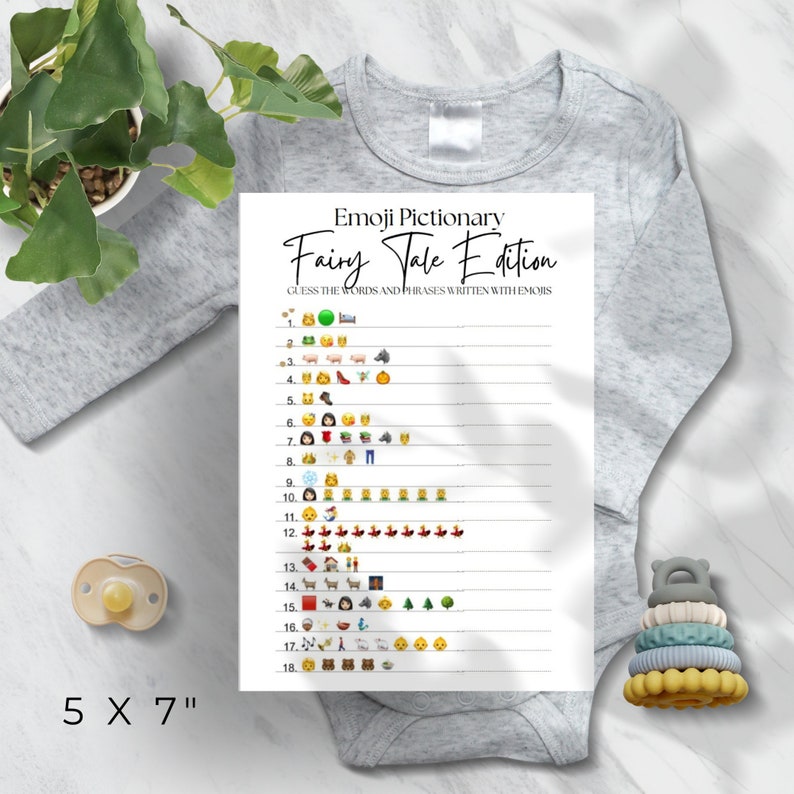Printable Childrens Book Emoji Pictionary Baby Shower Games With Answer ...