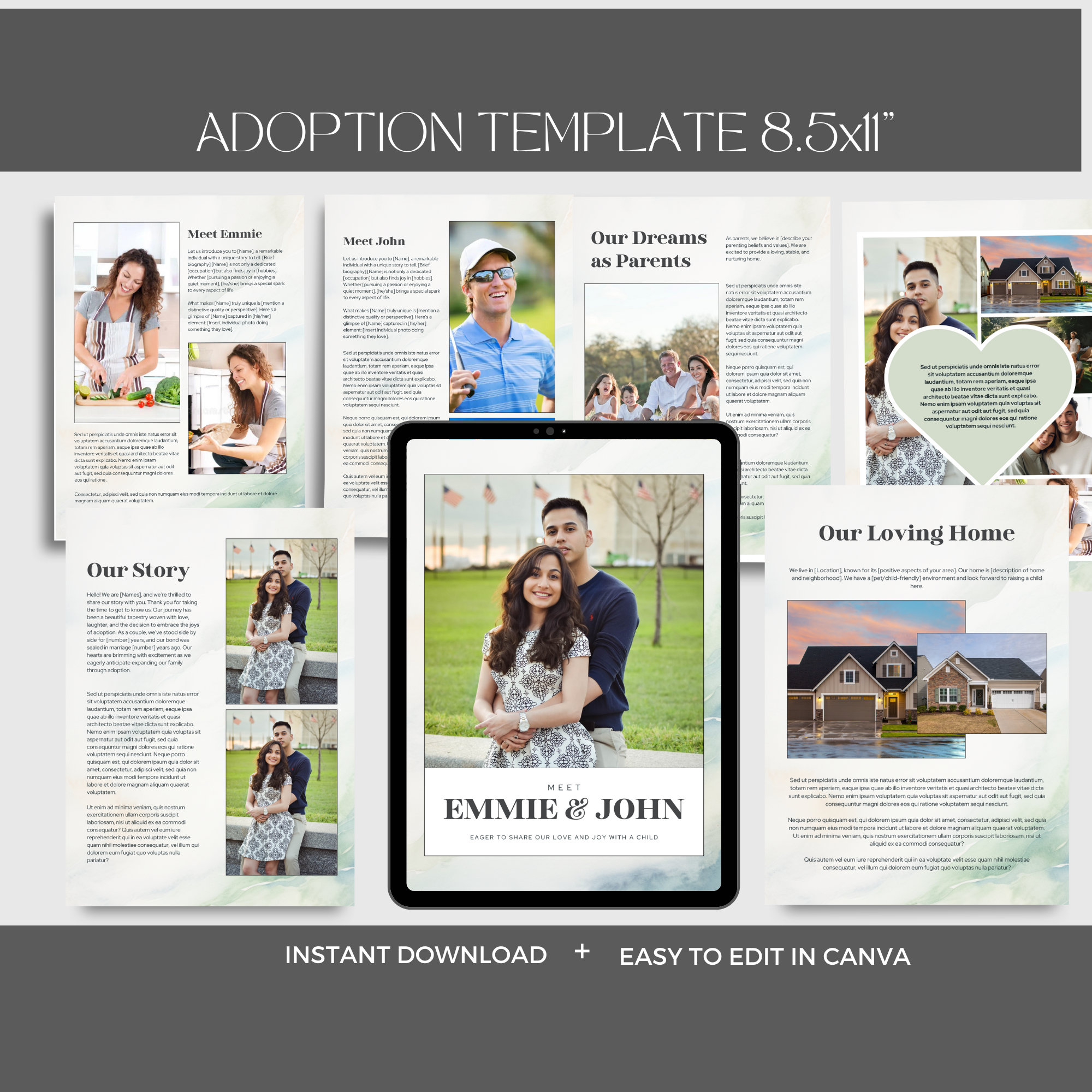 Adoption Profile Template Canva, Adoption Story, Editable, Digtial ...
