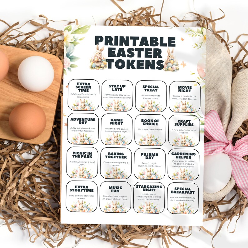 Printable Easter Egg Tokens for Kids, Instant Download, Printable, PDF ...