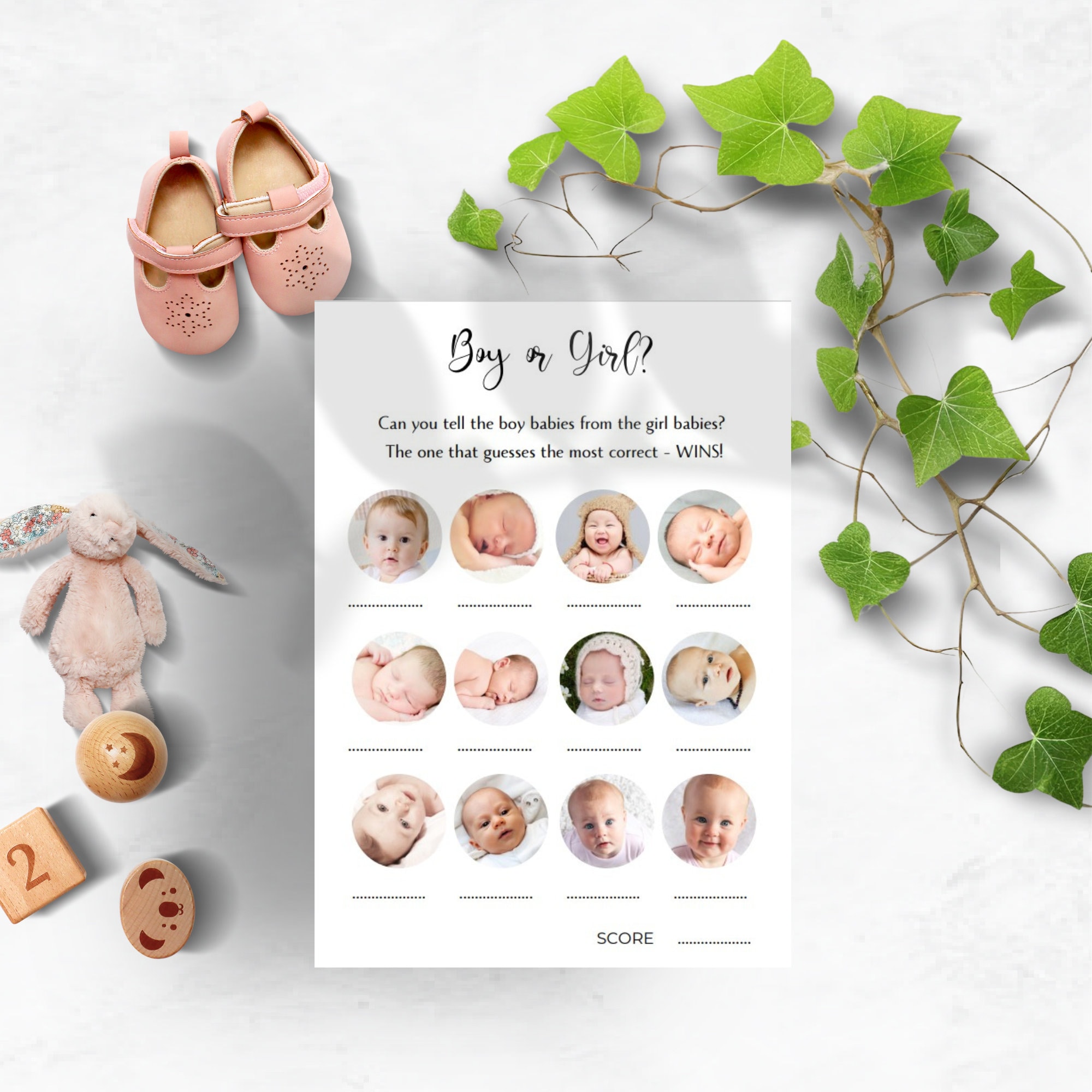 Boy or Girl Baby Shower Game Printable Photo Guessing Quiz Ready to ...