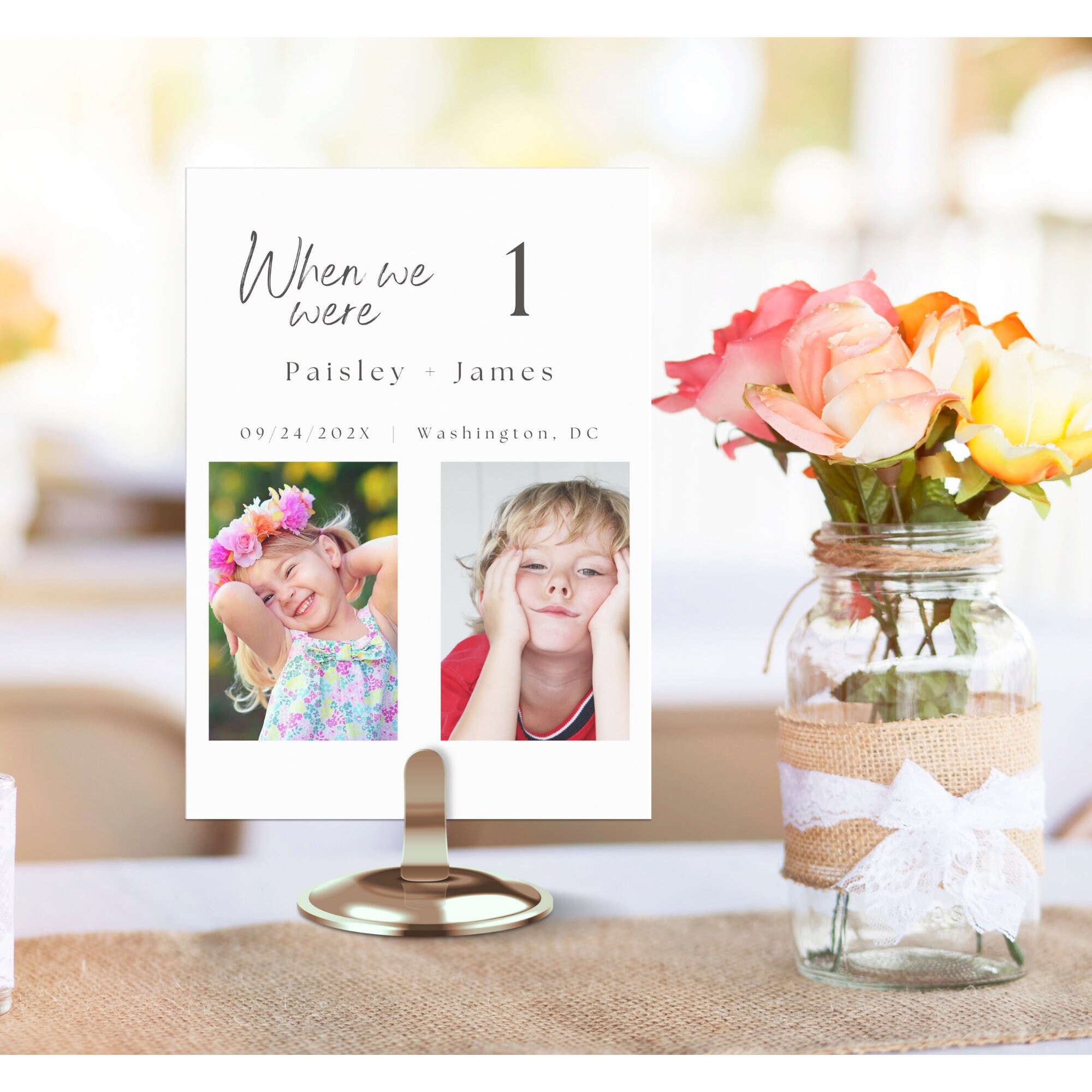 Photo Table Numbers Wedding, Minimalist Table Numbers Template, When We ...