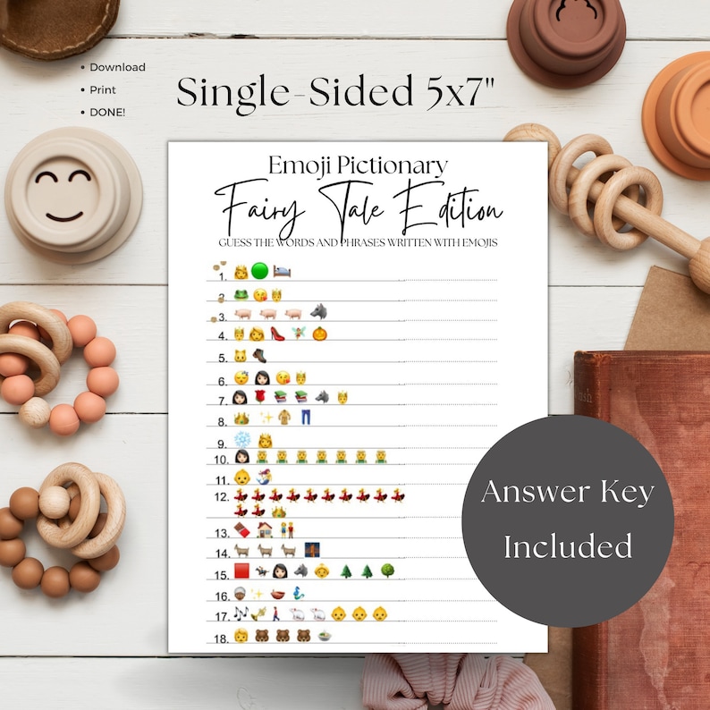 Printable Emoji Pictionary Baby Shower Games With Answer - Etsy