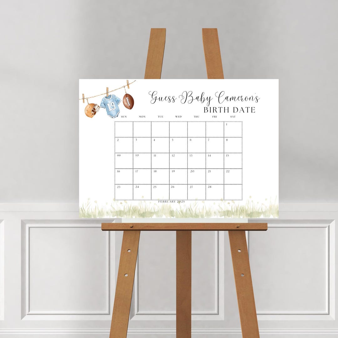 Football Baby Prediction Chart Editable Canva Template Clothesline ...
