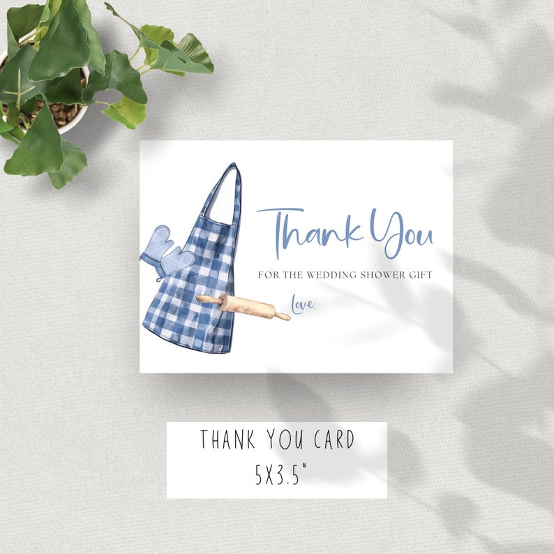 Kitchen Bridal Shower Thank You Card, Baking Theme (digital Download ...