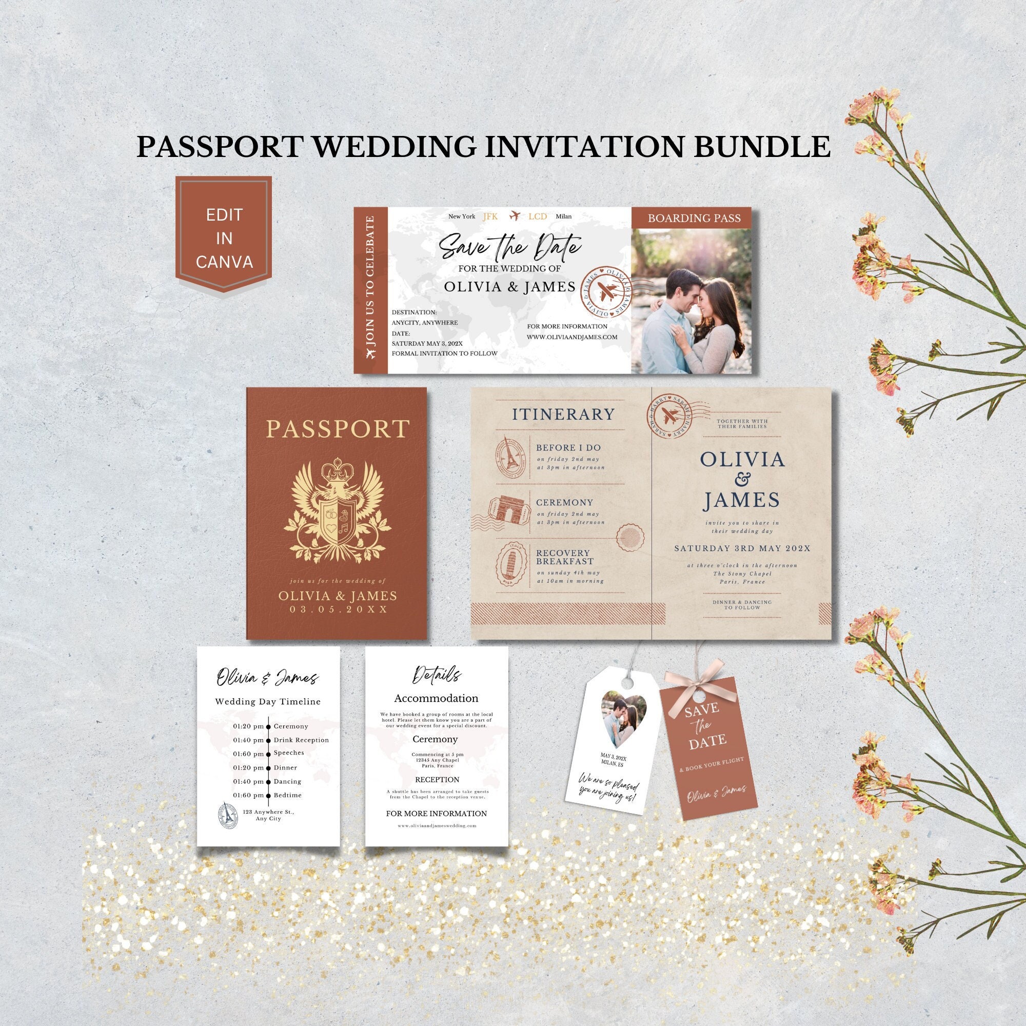 Passport Save the Date Wedding Invitations | Destination Wedding ...