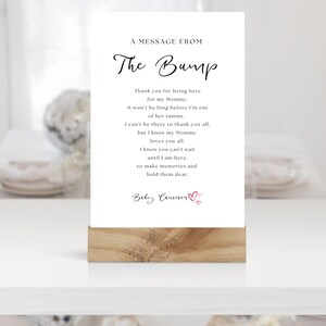 Message From the Bump Sign, Minimal Baby Shower Signage, Message From ...