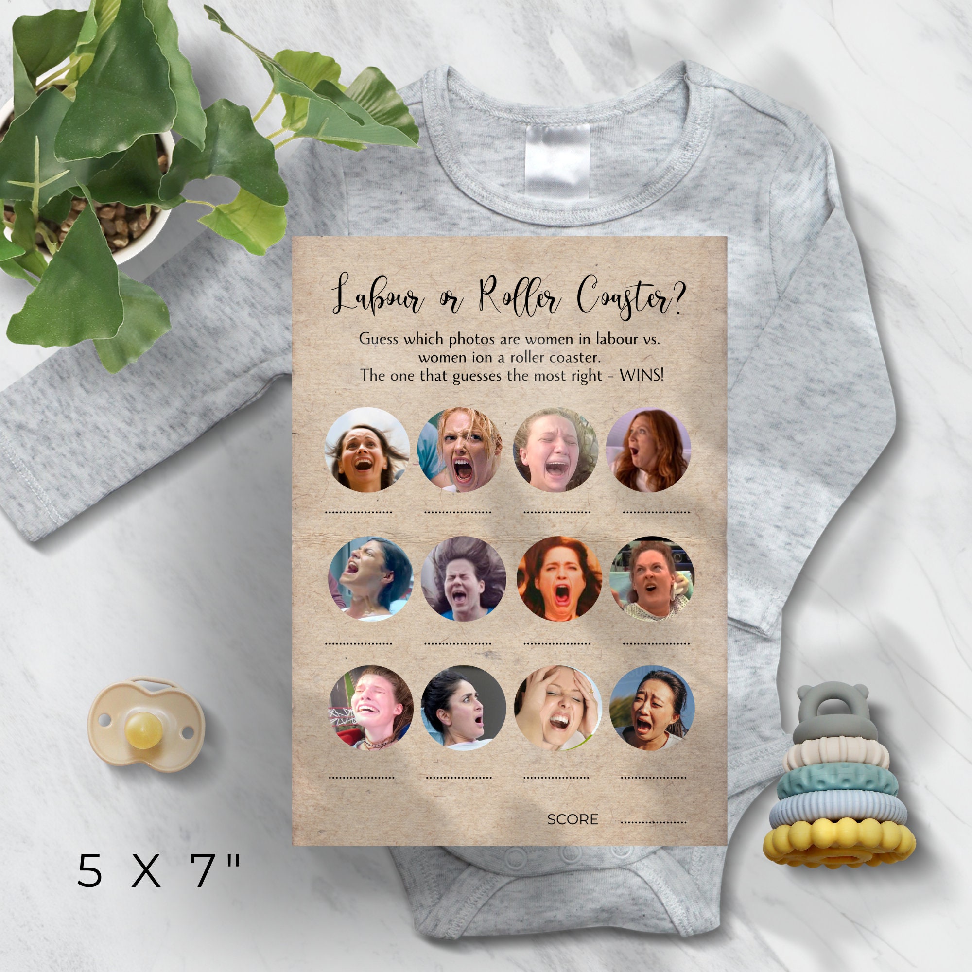 Fun Baby Shower Games, Printable, Labour or Roller Coaster Shower Game ...