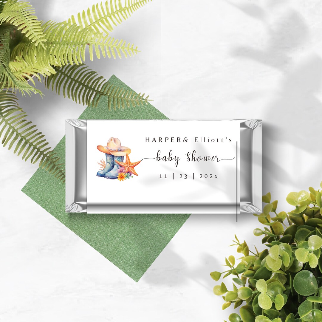 Printable Cowgirl Baby Shower Favor, Hershey Bar Wrapper, Cowgirl Theme ...
