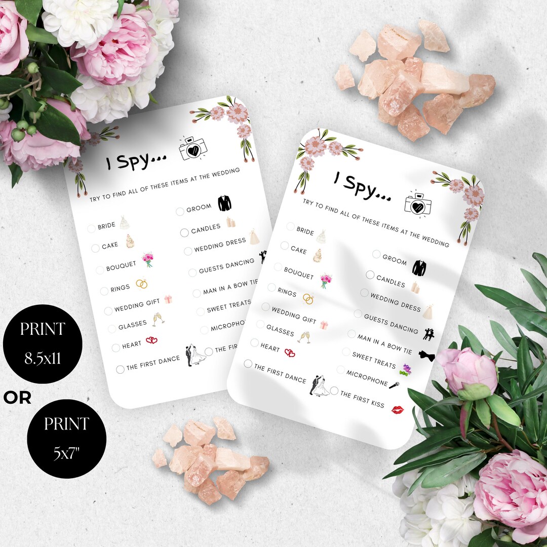 I Spy Wedding Game for Kids Photo Scavenger Hunt Wedding - Etsy