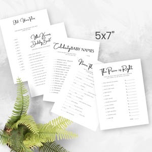 Printable Baby Shower Games Bundle, Modern Games, Minimalist, With ...