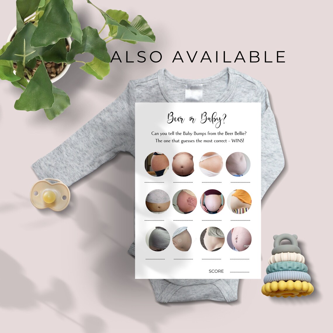 Labor or Horror Baby Shower Game, Minimalist Picture Quiz (PDF) - Etsy